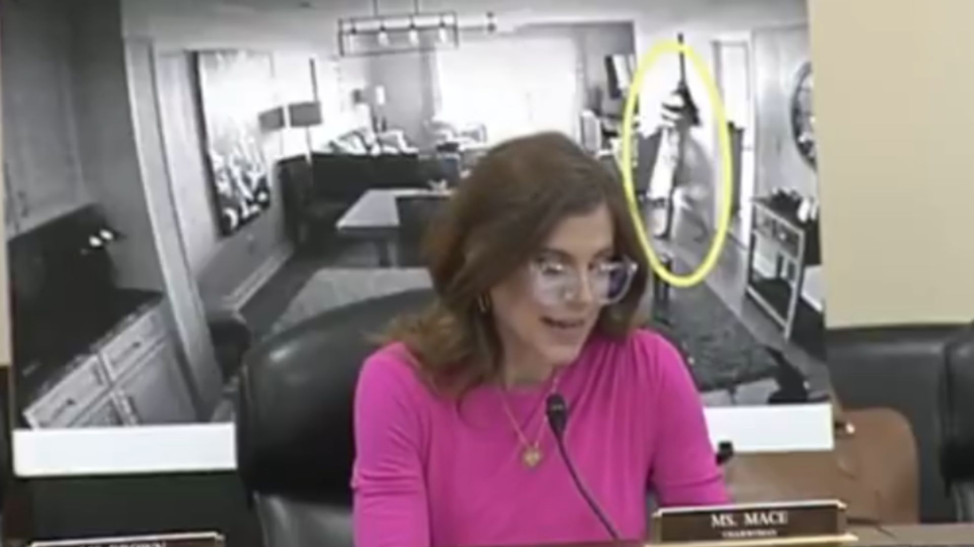 Republican Representative Nancy Mace shows photo of her completely ...